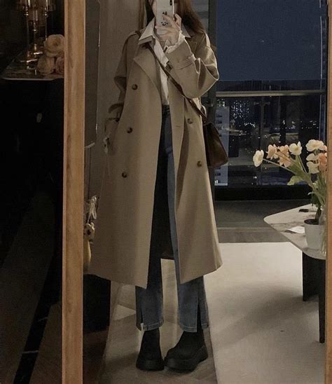 여성 데일리 트렌치코트 롱코트 허리끈 가을코트