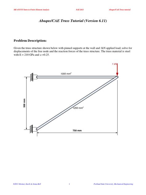 Truss Tutorial 611 Pdf Truss Finite Element Method