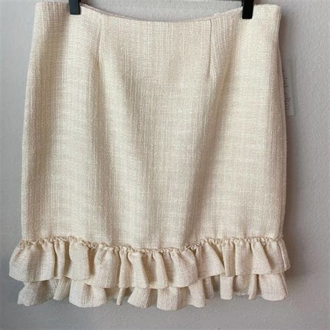 Nanette Lepore Skirts New Nanette Lepore 2 Piece Cream Gold Tweed