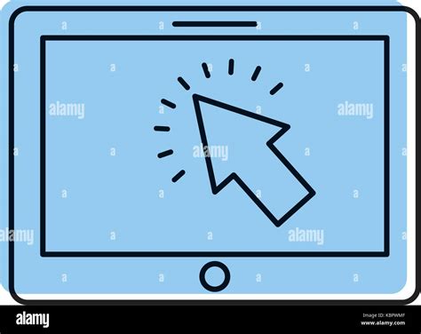 Tablet With Cursor Button Digital Technology Stock Vector Image Art Alamy