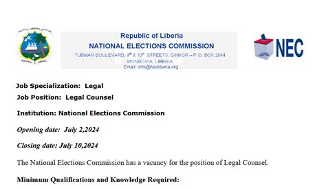 Republic Of Liberia National Election Commission Liberia News The New Dawn Liberia Premier