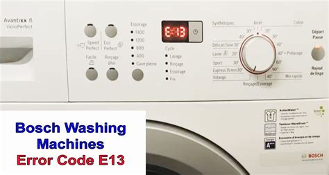 Bosch Washer Error Code E13