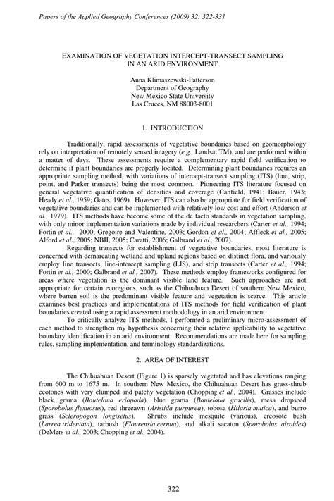 Pdf Examination Of Vegetation Intercept Transect Sampling In An Arid