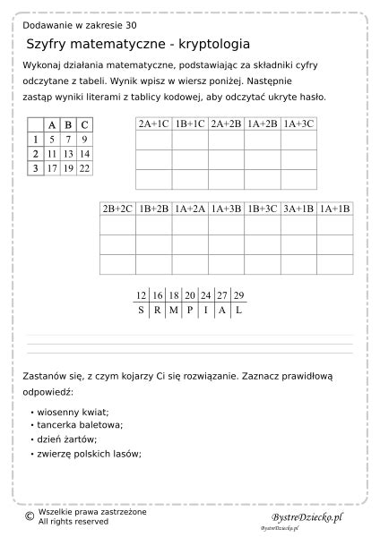 Kolorowanki Matematyczne Do Wydruku Blog Edukacyjny Dla Dzieci