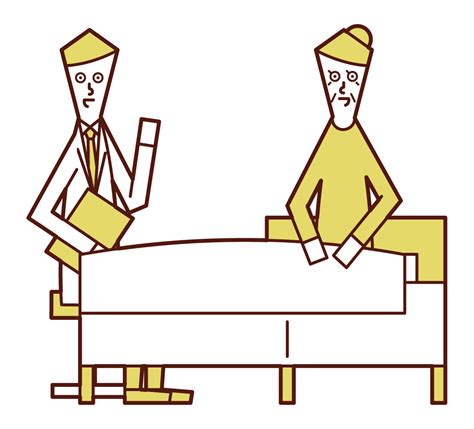 의사와 이야기하는 환자 할머니의 그림 무료 일러스트 소재집 Kukukeke