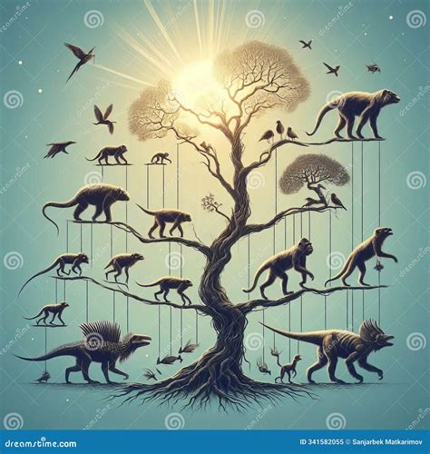 Evolutionary Tree Branching Diagram Showing The Evolution Of Spe