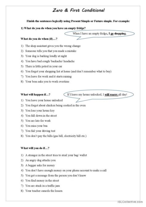 52 Conditional 0 Zero Conditional English Esl Worksheets P…