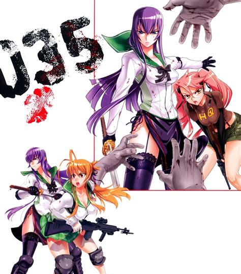 Busujima Saeko Takagi Saya And Miyamoto Rei Highschool Of The Dead