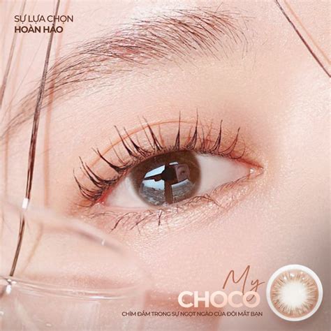 Lens Nâu Tự Nhiên Có độ Cận Từ 0 đến 8 My Choco Hiệu Angel Eyes Chất
