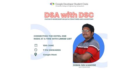 linked list session by jobin selvanose on ucek gdsc youtube