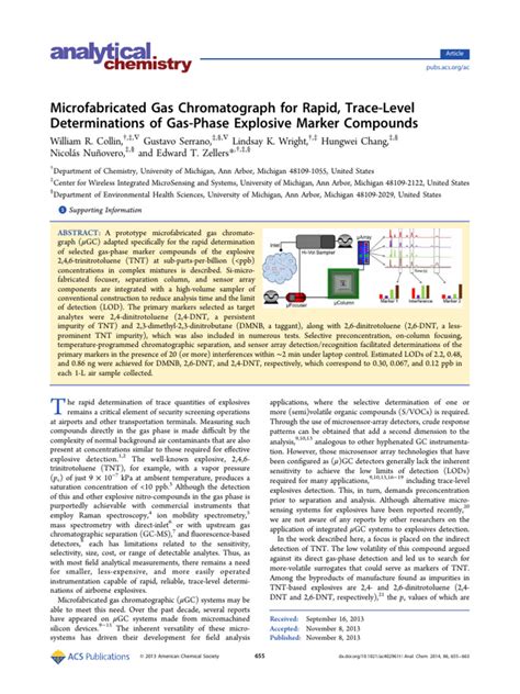 Microfabricated Gas Chromatograph For Ra Pdf Chromatography Detection Limit
