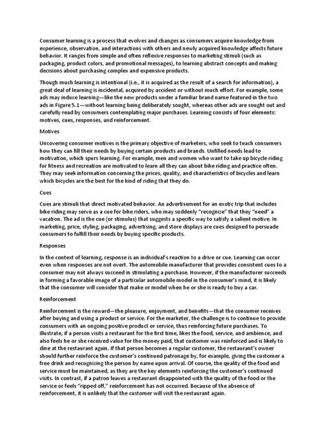 Consumer Learning Pdf Classical Conditioning Reinforcement