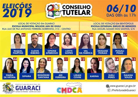 Guaraci Conheça Os 15 Candidatos Ao Conselho Tutelar