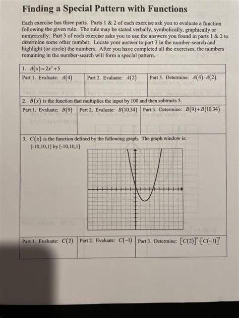 Solved Finding A Special Pattern With Functions Each