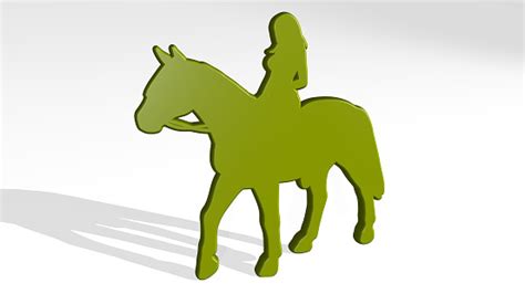 말을 타고 여자는 그림자와 함께 서있다 부드러운 질감의 흰색 배경 위에 금속 조각의 3d 그림 아름답고 젊은 0명에 대한 스톡 사진 및 기타 이미지 Istock