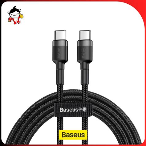Jual Kabel Usb BASEUS Cafule Type C To Type C 1M 2M PD 2 0 60W Fast Charging 20V 3A Shopee