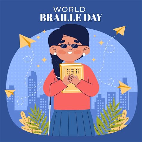 Free Vector Flat World Braille Day Illustration