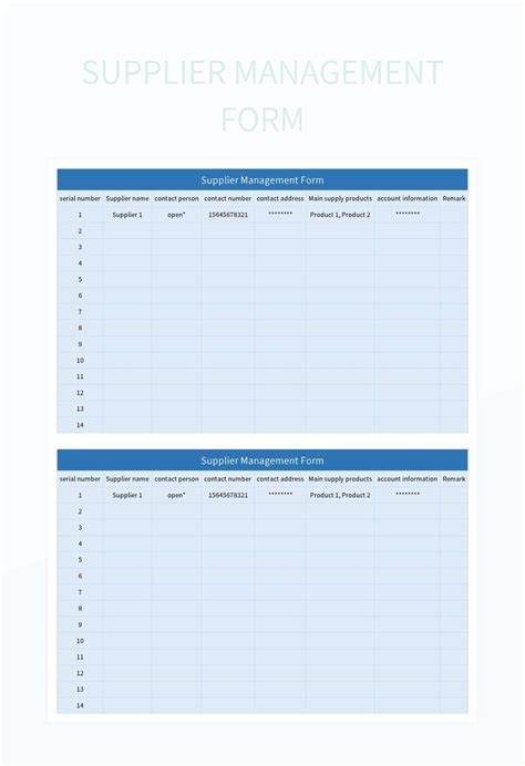 Free Supplier Management Templates For Google Sheets And Microsoft