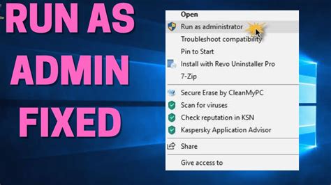 How To Fix Run As Administrator On Widows 10 8 7 Not Working How