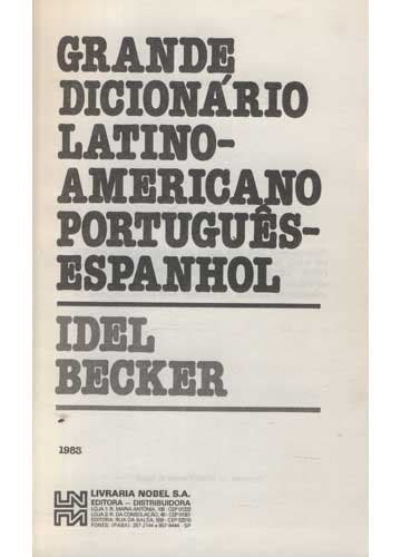 Sebo Do Messias Livro Grande Dicionário Latino Americano Português
