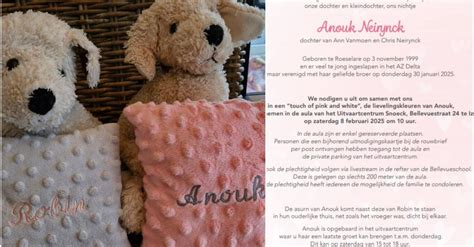 Ouders Van Anouk En Robin Die Allebei Op Hun 25ste Overleden We Gaan Onze Prinses Een
