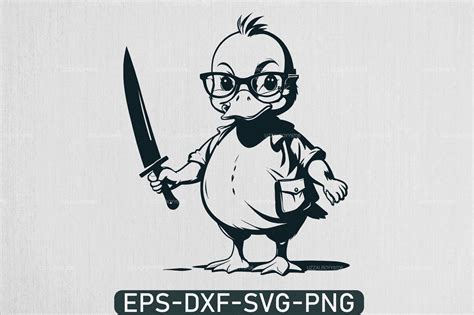 Cute Duck SVG Duck Holding A Knife Svg Graphic By Uzzalroyy9706 Creative Fabrica