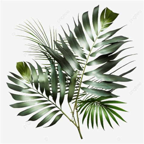 棕櫚葉綠色插畫 棕櫚葉 椰子葉 綠色樹葉png去背圖片素材免費下載，免摳圖設計圖案下載 Pngtree