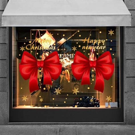 2pcs Merry Christmas Window Stickers Wall Sticker Xmas Decals Christmas