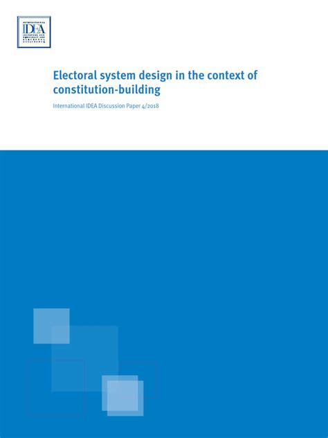 Electoral System Design In The Context Of Constitution Building Pdf