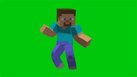 Steve Dance Green Screen Minecraft Animation Minecraft Steve Greenscreen Animation