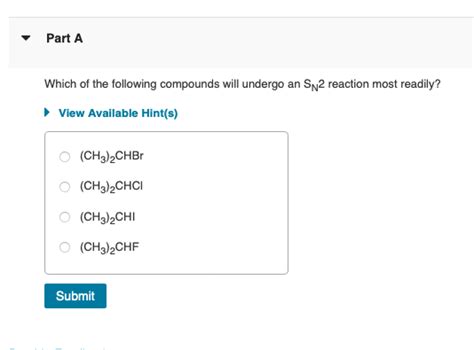 Solved Which of the following compounds will undergo an SN2 | Chegg.com