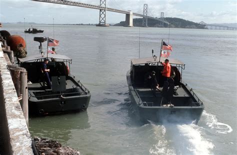 Pbr Mark Ii River Patrol Boats Provide Security For The Battleship Uss