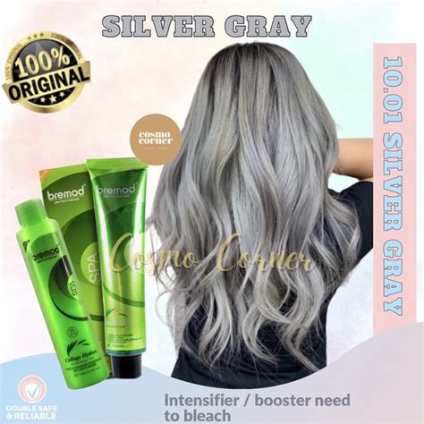 Silver Gray 1001 Bremod Hair Color With Oxidizing Cream Set Bremod