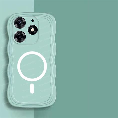 Wavy Edge Casing For Tecno POP 8 POP 7 BF6 POP 7 Pro BF7 Magnetic Phone Case Magnetic Circle