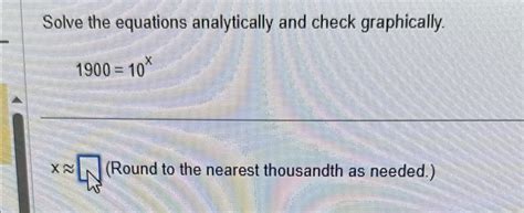 Solved Solve The Equations Analytically And Check