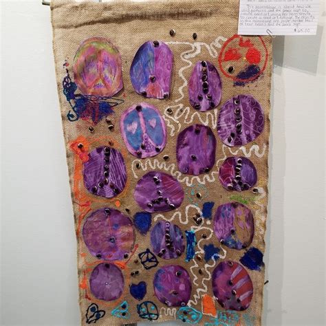 Seed Art Using Purple Cherokee Trail Of Tear Beans And The Peace Sign