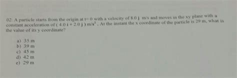 Solved A Particle Starts From The Origin At T 0 With A
