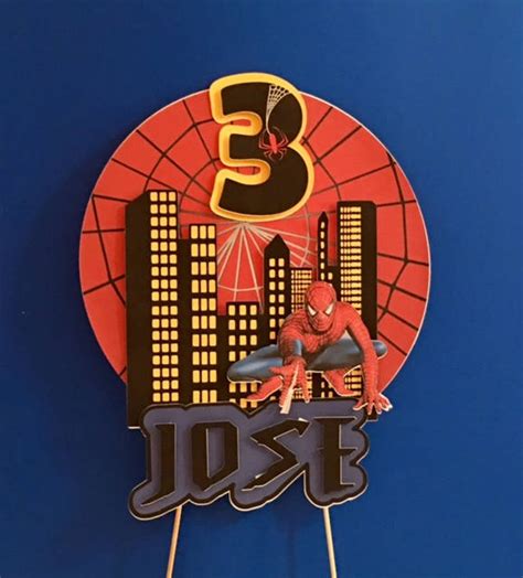 Spider Man Cake Topper Spider Man Centerpiece Spider Man Etsy
