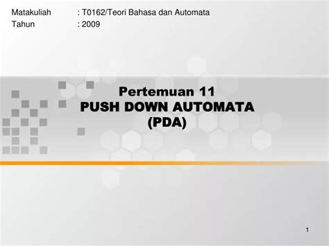 PPT Pertemuan 11 PUSH DOWN AUTOMATA PDA PowerPoint Presentation Free Download ID 3616943