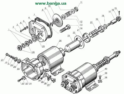 Реле стартера Дизельный двигатель марки ЯМЗ-238 Б