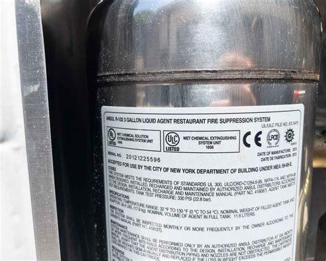 Ansul R 102 Firemaster Wet Chemical Fire Suppression System 2 3 Gallon