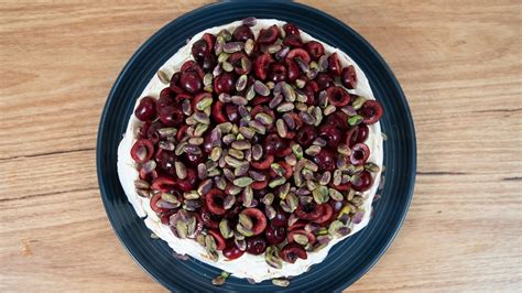Cherry And Pistachio Pavlova Andy Cooks