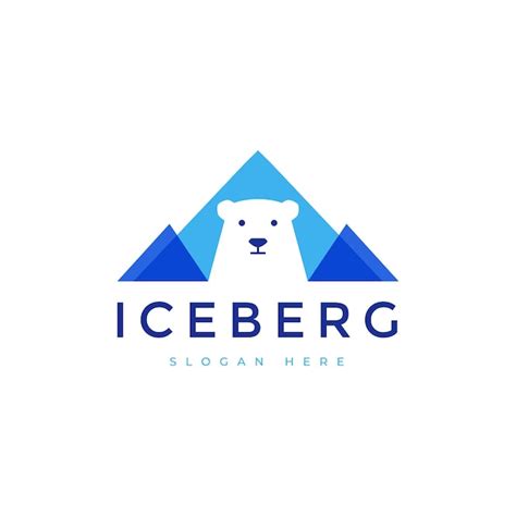 아이스버그 안타르틱 로고 디자인 모던 플래트 터 프리미엄 벡터