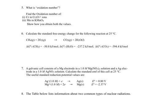5 What Is Oxidation Number Find The Oxidation Number Of I Cr In