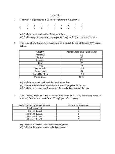 Tutorial 3 Pdf Descriptive Statistics