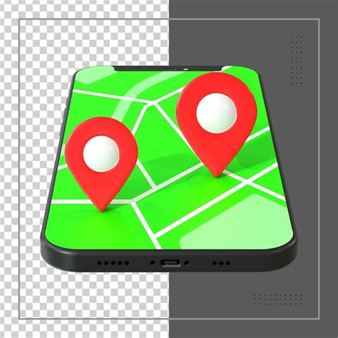 Premium Psd 3d Rendering Location With Mobile Map Gps Tracker