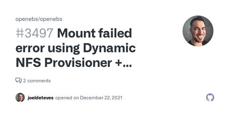 mount failed error using dynamic nfs provisioner digital ocean block storage · issue 3497