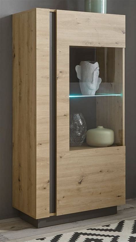 Furndesign Midischrank Louna Vitrine In Eiche Artisan Und Graphit