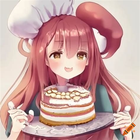 Cute Anime Girl With Red Hair Enjoying Pancakes On Craiyon
