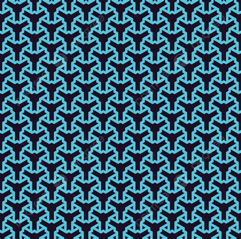 Abstract Linear Pattern Of Interwoven Lines And Curls In A Seamless Design Vector Blue Ramadan